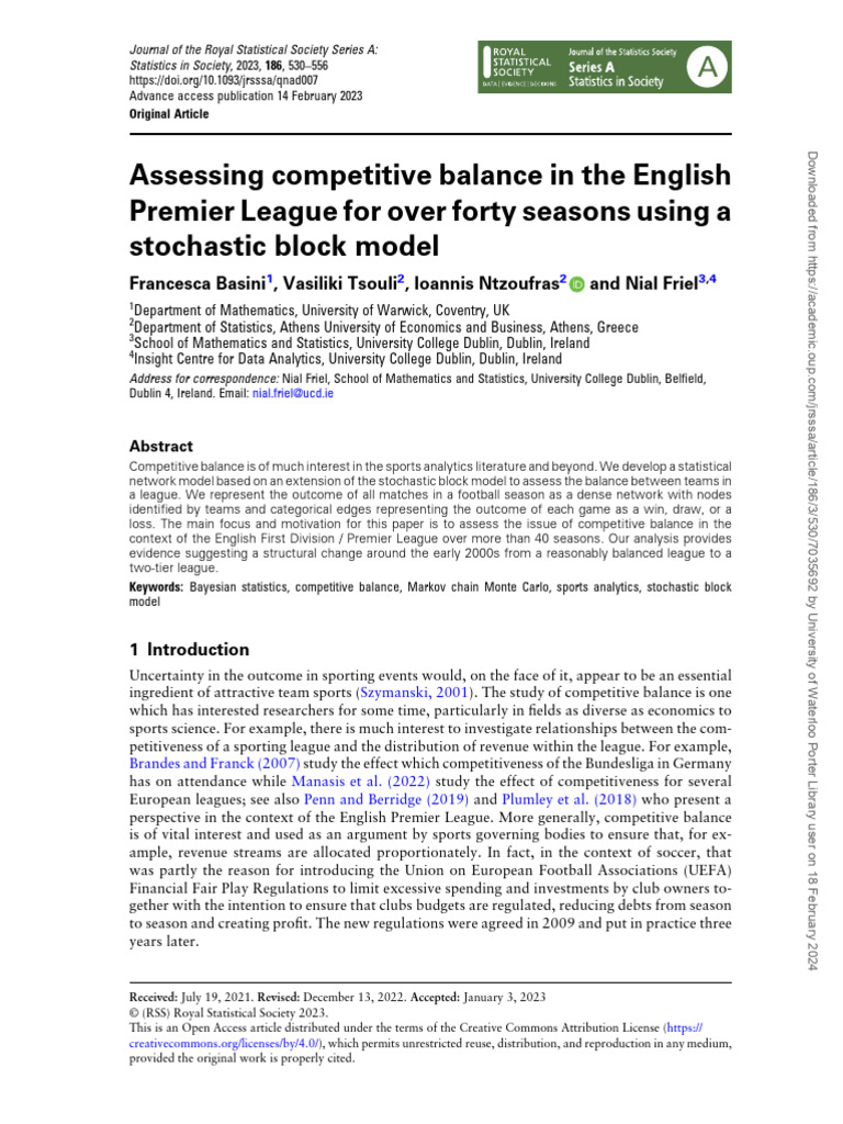 stochastic block model for football | PDF | Monte Carlo Method | Statistics