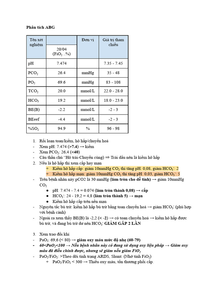 Phân Tích ABG | PDF