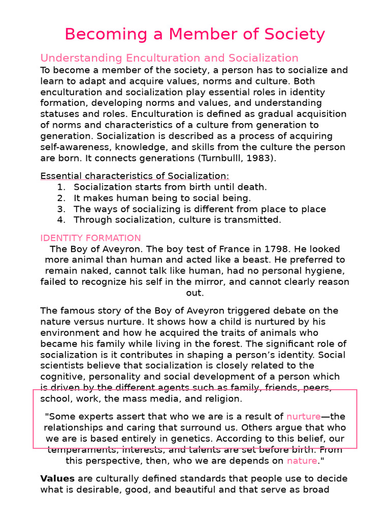 Becoming A Member of Society Ucsp | PDF | Deviance (Sociology ...