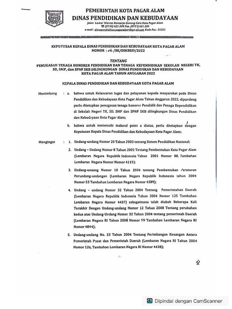 SK Dinas 2022 Maya-1 | PDF