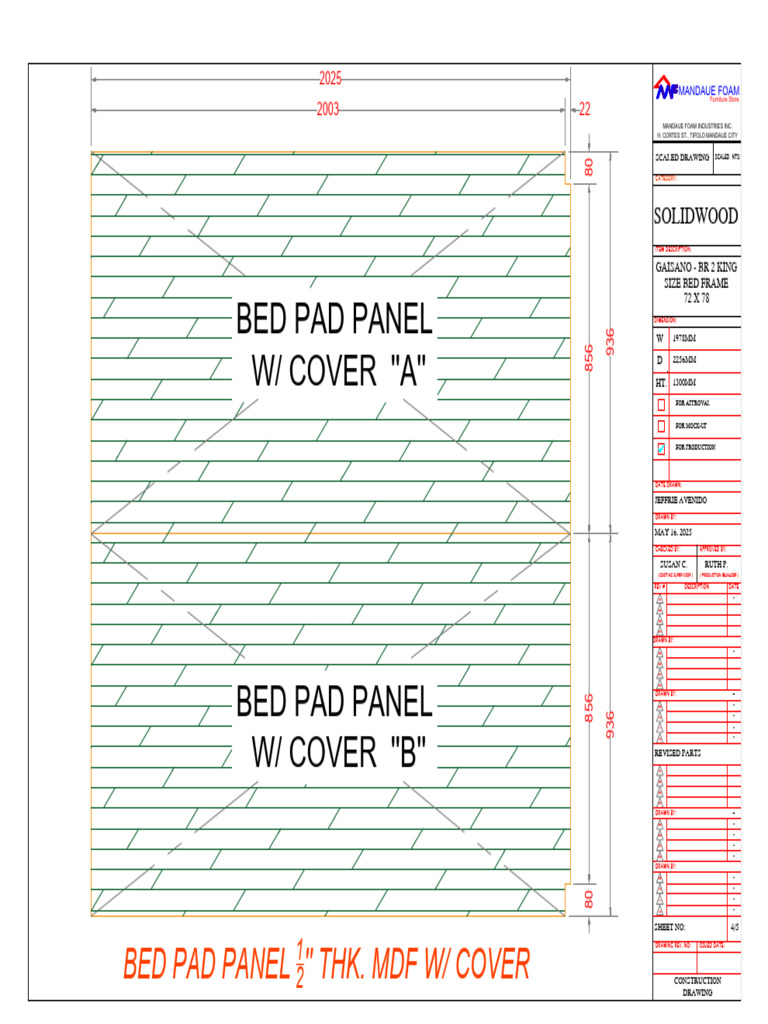 CW 2773 Gaisano - BR 2 King Size Bed Frame - Bed Pad Panel - Model ...