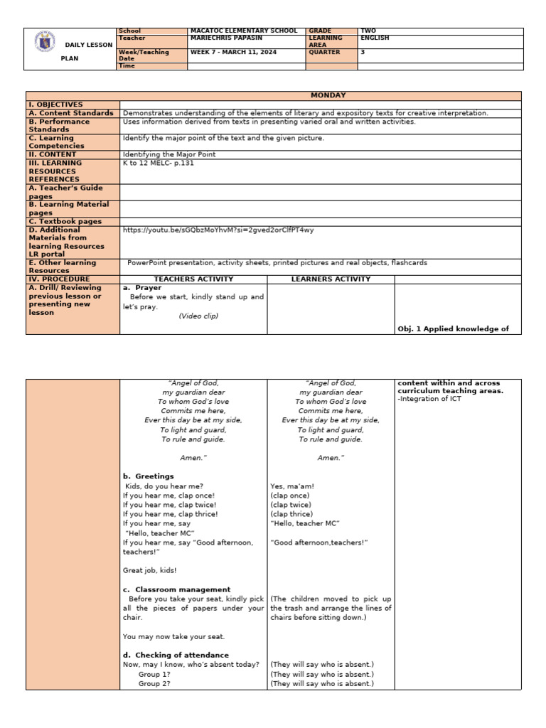 Final DLP - Monday 031124 | PDF | Learning | Educational Technology