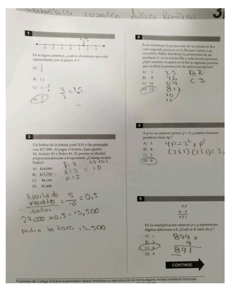 Exámen PAA Matemáticas | PDF