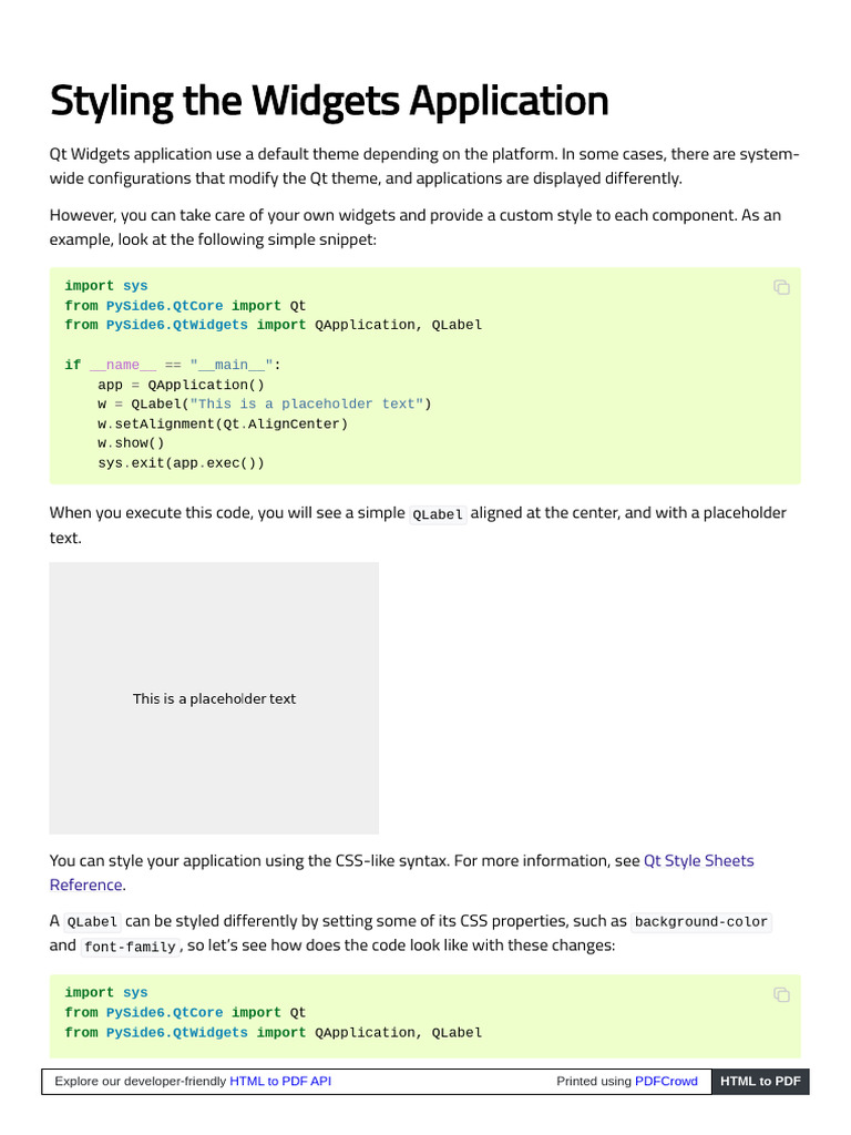 Qt Io Qtforpython 6 Tutorials Basictutorial Widgetstylin Pdf Computer Programming Software 