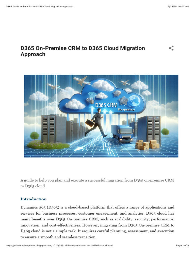D365 On Premise Crm To D365 Cloud Migration Approach Pdf Cloud Computing Databases