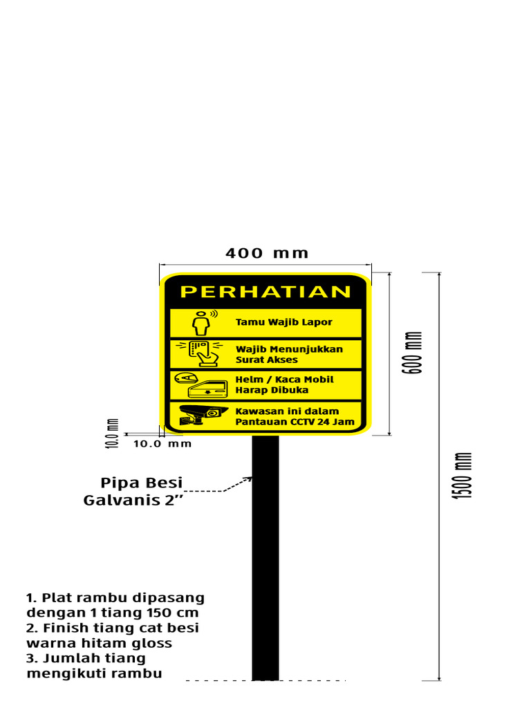 Rambu Pipa Besi Galvanis dan Aturan Keamanan | PDF