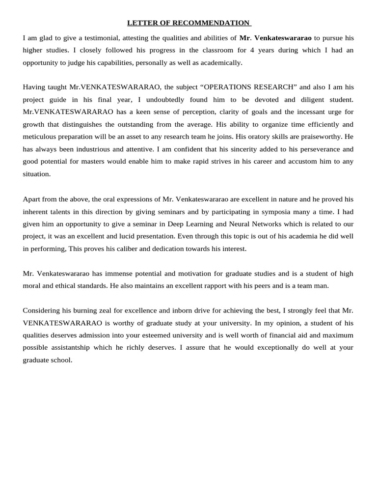 LOR-1 Academic | PDF