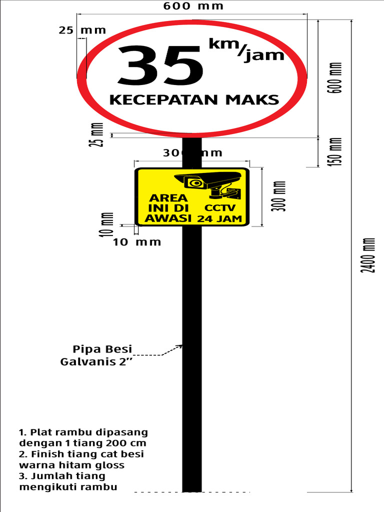 Rambu Kawasan + Tiang | PDF