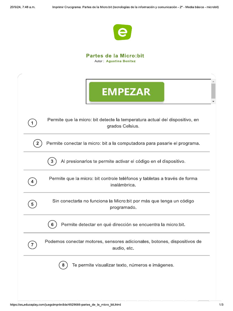 Crucigram Microbit | PDF