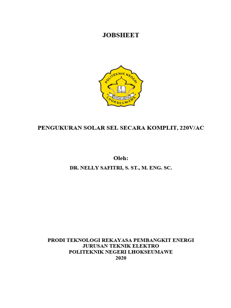 Pengukuran Solar Sel 220V/AC Lengkap | PDF