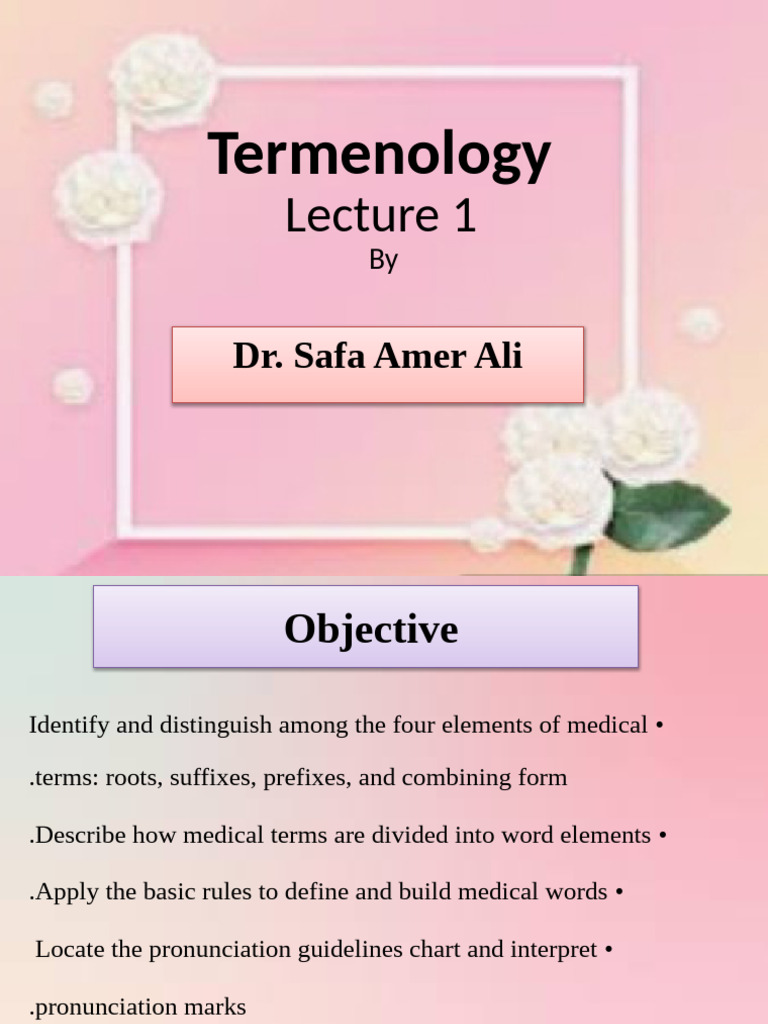 Terminology Lec1, DR Safa | PDF