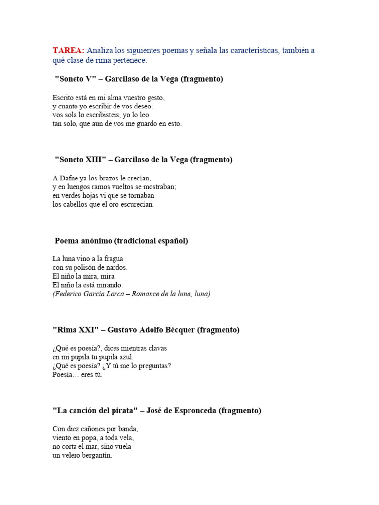 TAREA POEMAS | PDF