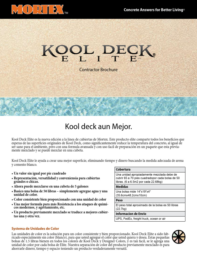 Kool Deck Elite Instructions Spanish | PDF | Hormigón | Cemento