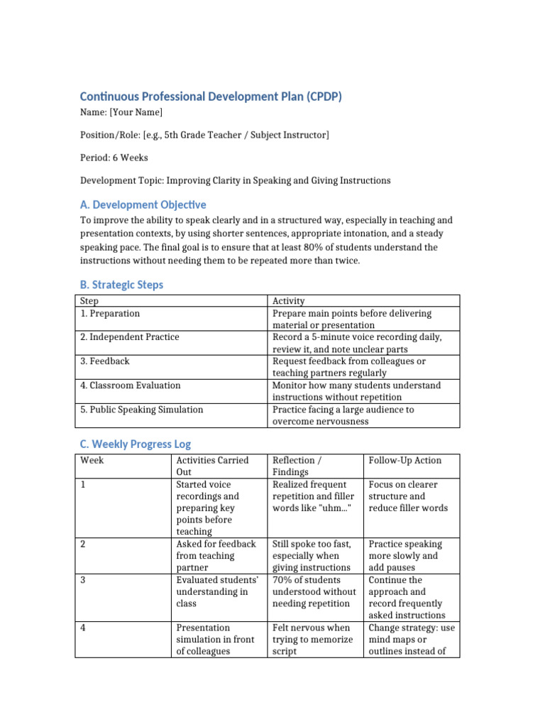 CPDP Improving Clarity in Speaking UPDATED | PDF | Learning | Human Communication