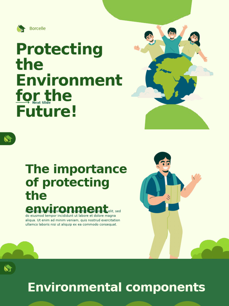 Green and White Illustrative Environmental Protection Presentation ...