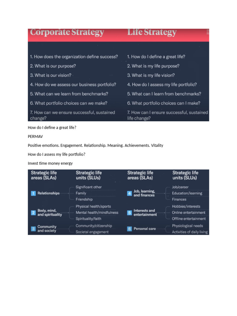 Great Life Strategy | PDF