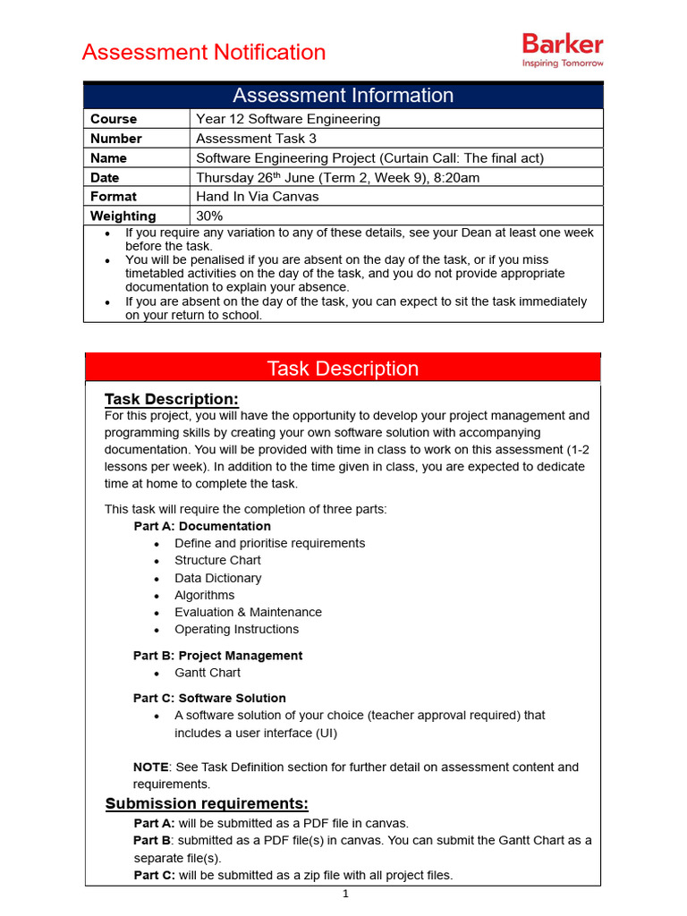 2025 AT3 12SE Software Engineering Project-1 | PDF | Parameter (Computer Programming) | Modular ...