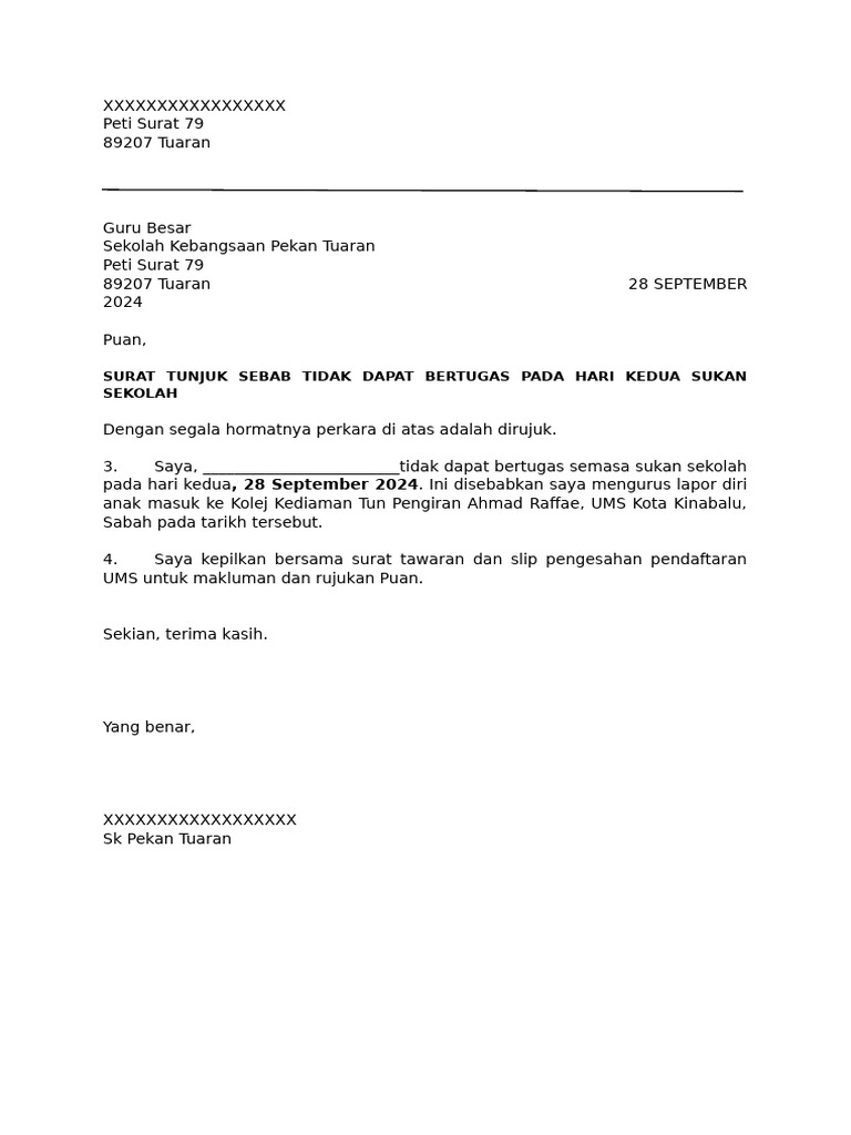 Surat Tunjuk Sebab | PDF