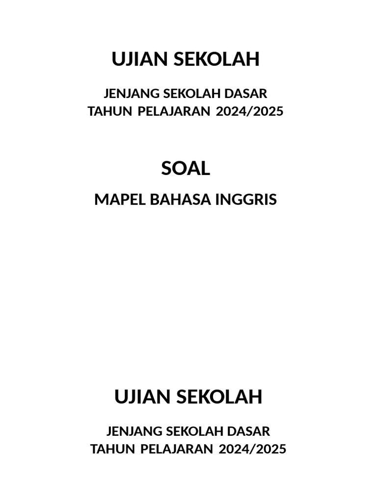 Sampul Map Naskah Soal Uas | PDF