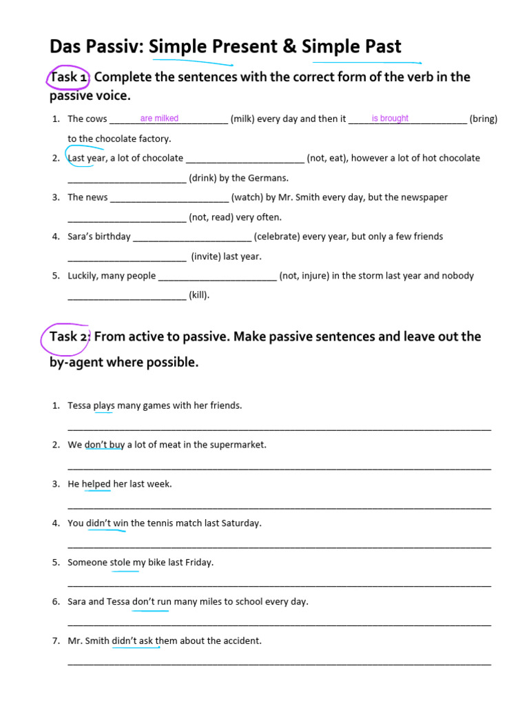 Passiv Simple Present Simple Past 1 | PDF