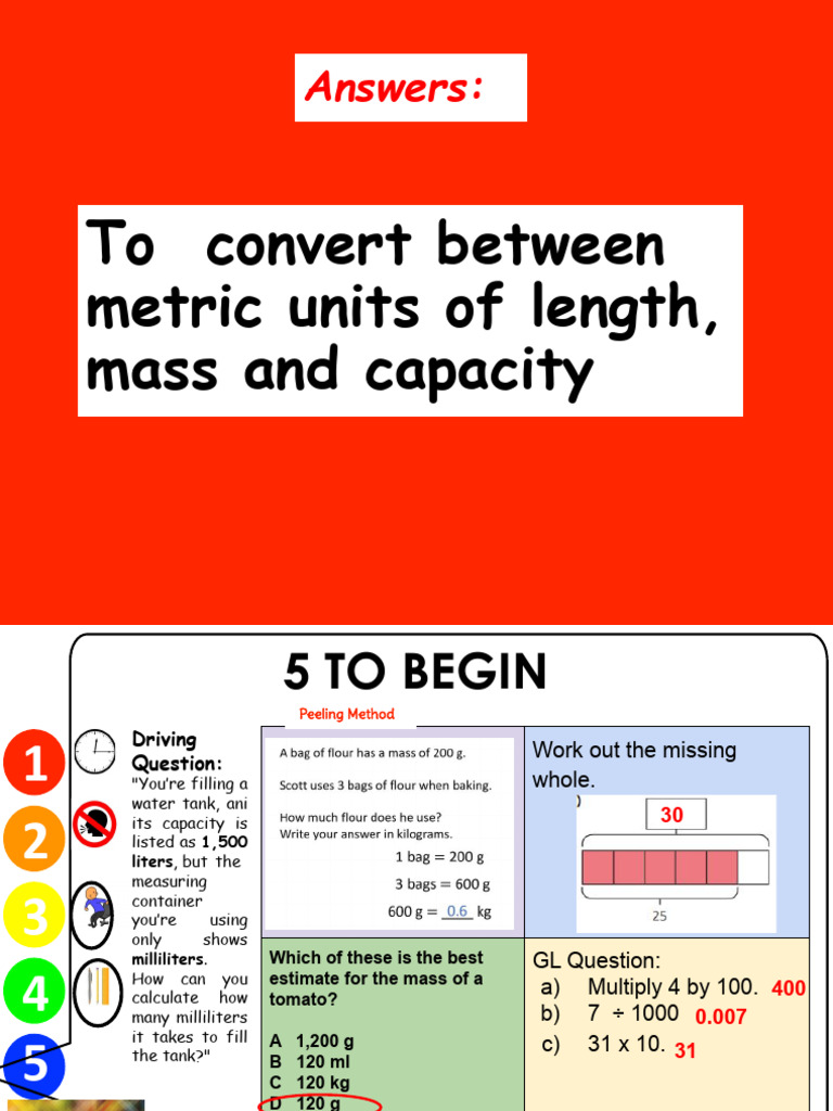 Ans.C2 W22 L2. Converting Between Different Units of Metric Measures ...