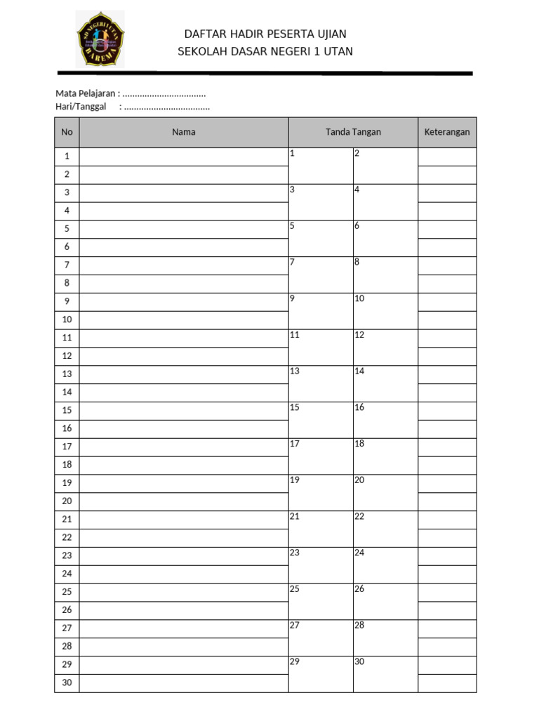 Absen Ujian | PDF