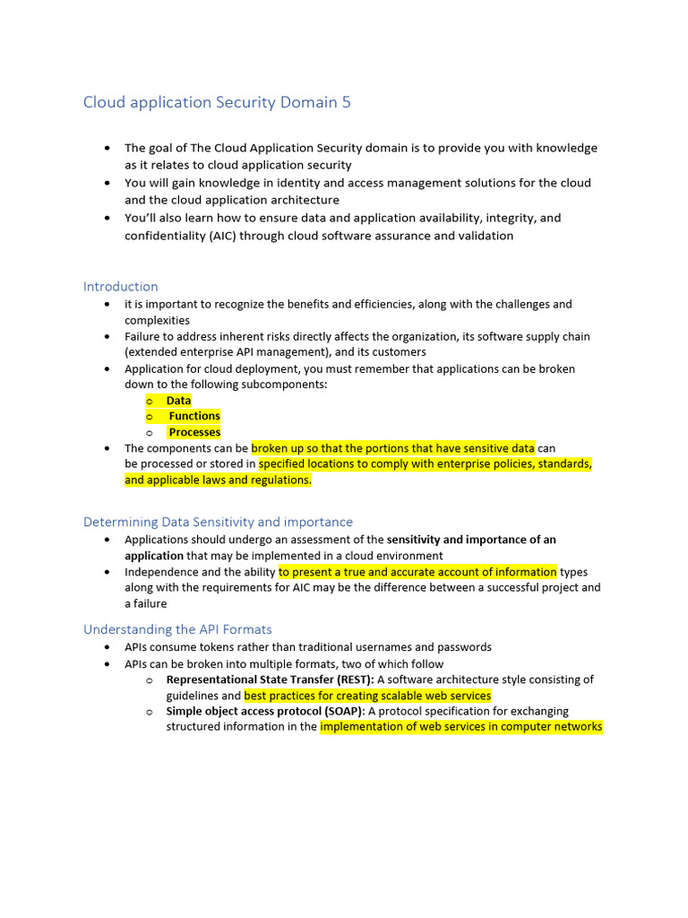 Domain 4 Cloud Application Security | PDF | Cloud Computing | Security