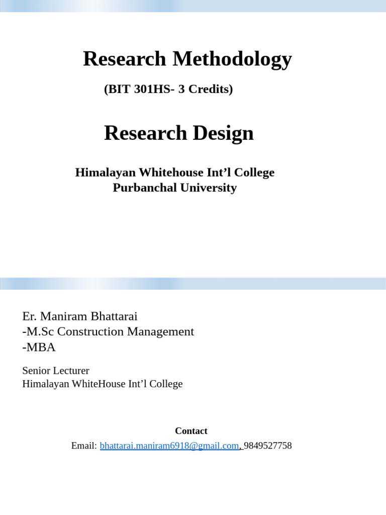 Ch-2 Research Design | PDF | Experiment | Causality