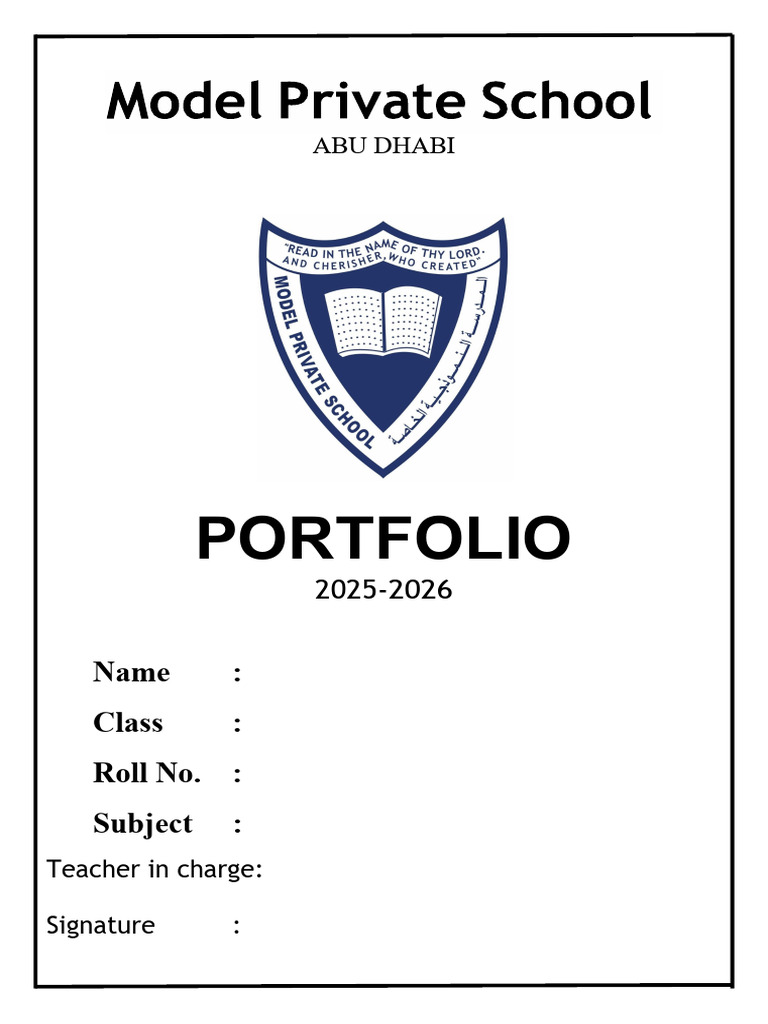 Portfolio Cover Page | PDF