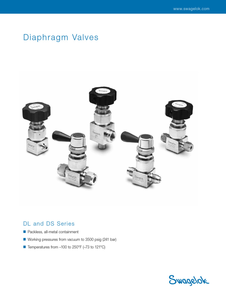 Swagelok DL and DS Diaphragm Valves | PDF | Valve | Stainless Steel