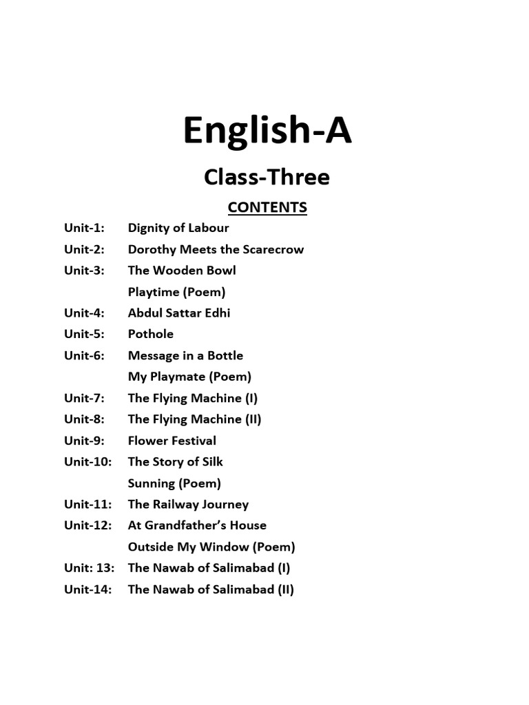 Class 3 English Curriculum Overview | PDF | Scarecrow (Oz) | Dorothy Gale