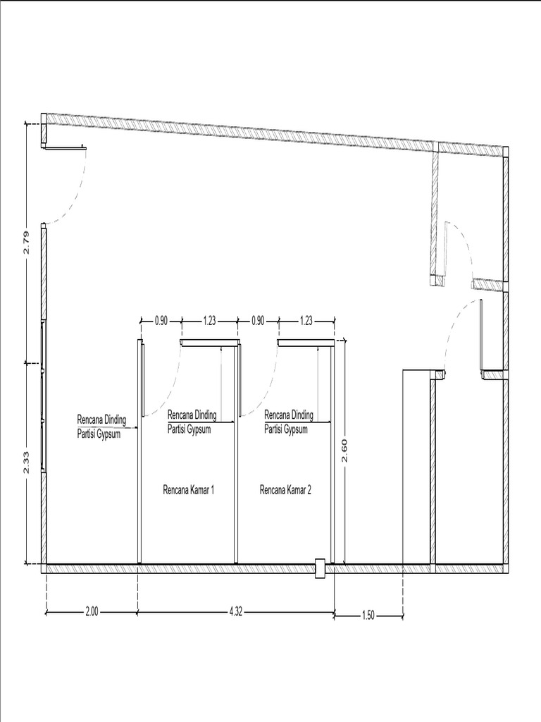 Denah Rencana Pas - Dinding Partisi Gypsum | PDF