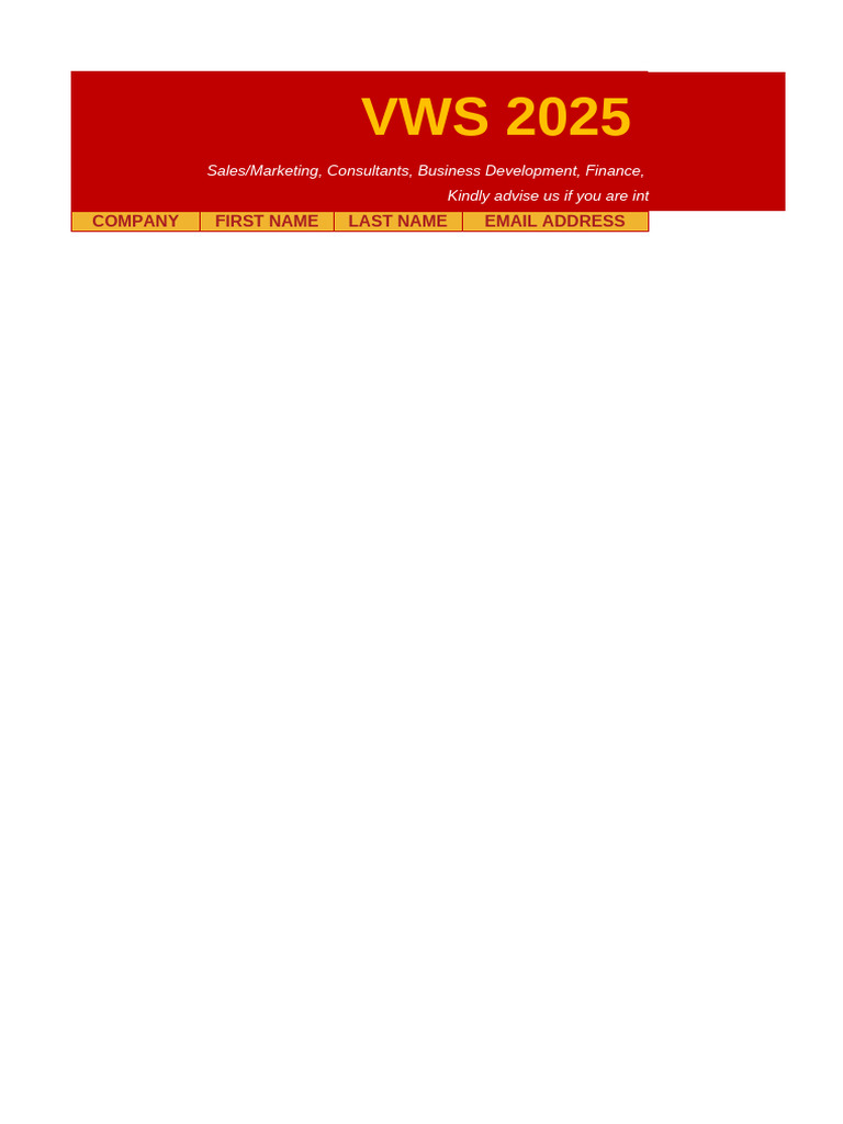 VWS Registration Form | PDF