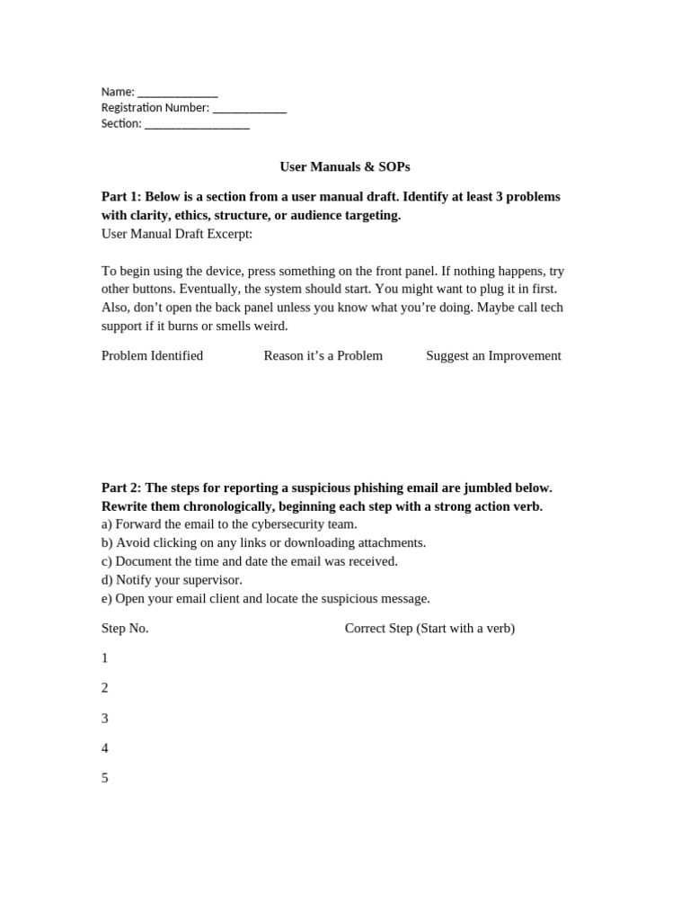 User Manuals Sops Revised Quiz Pdf