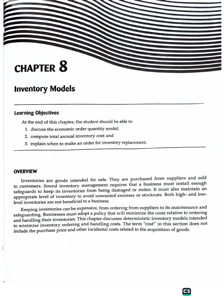 Chapter 8 Inventory Models | PDF