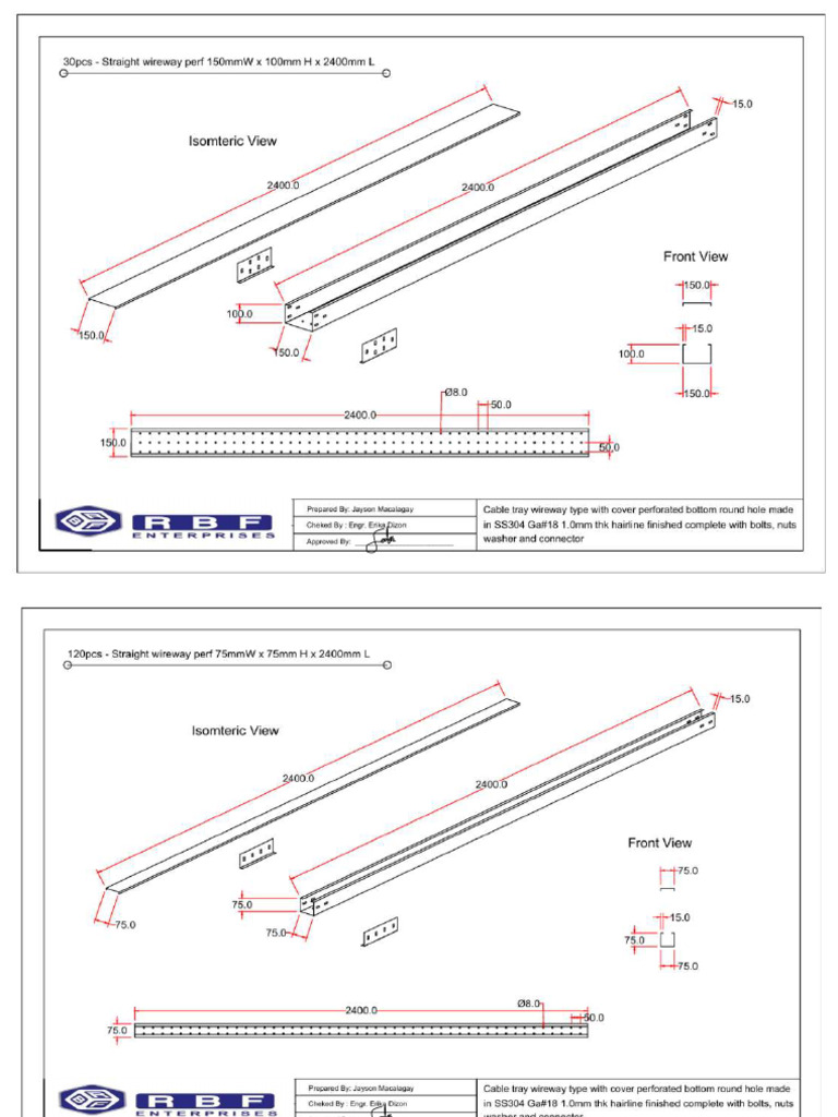 Straight Wireway Perf Type - Shop Drawing Po - 4100355495 - 1 | PDF