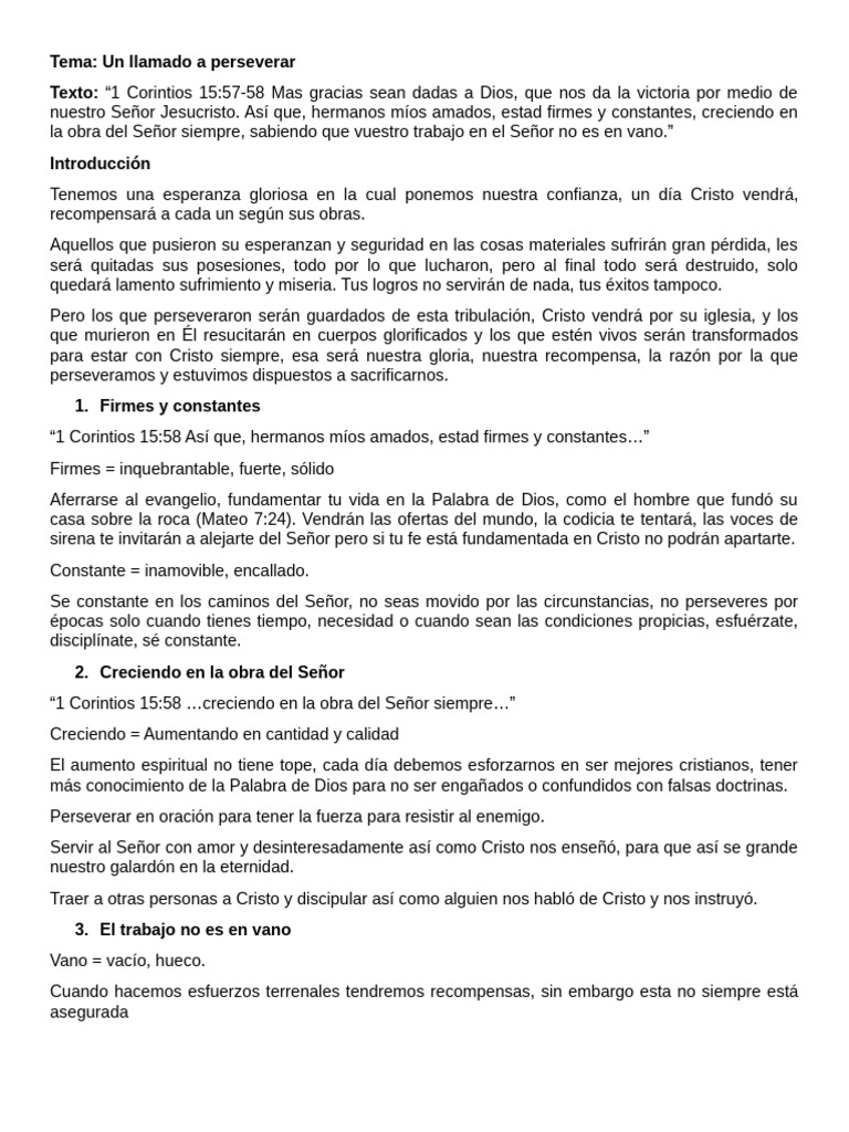 Un Llamado A Perseverar | PDF | Cristo (título) | Teología