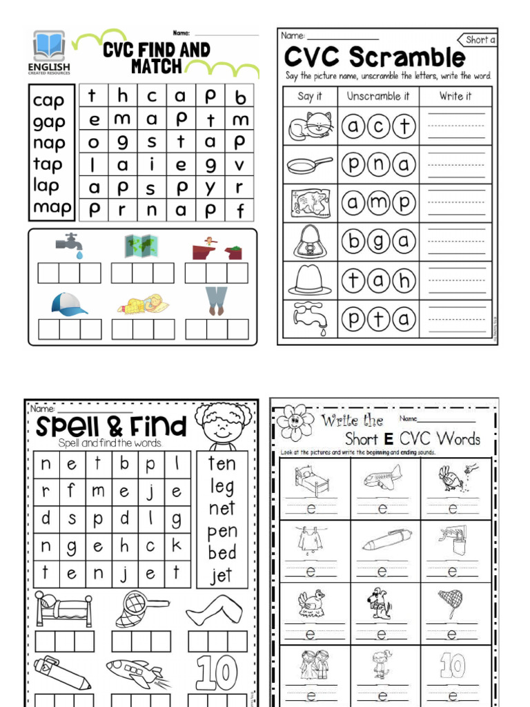 CVC WORKSHEETS | PDF