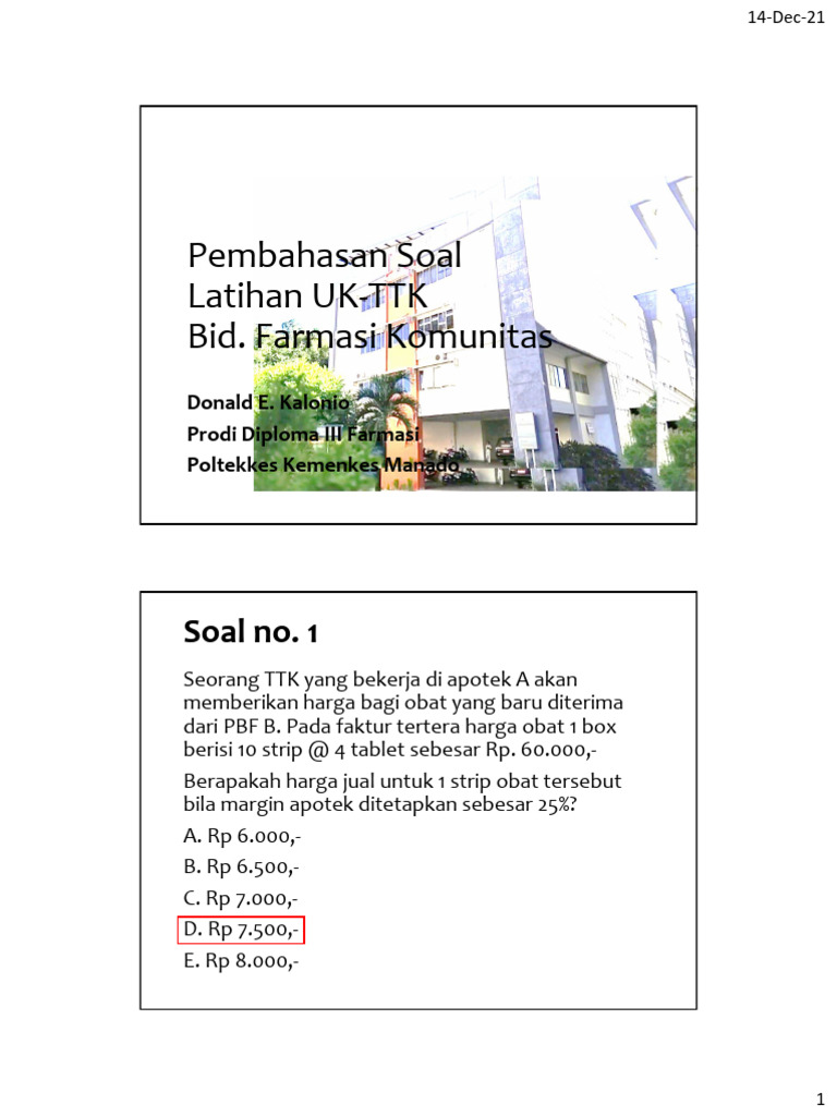 Pembahasan Soal Latihan UK-TTK | PDF
