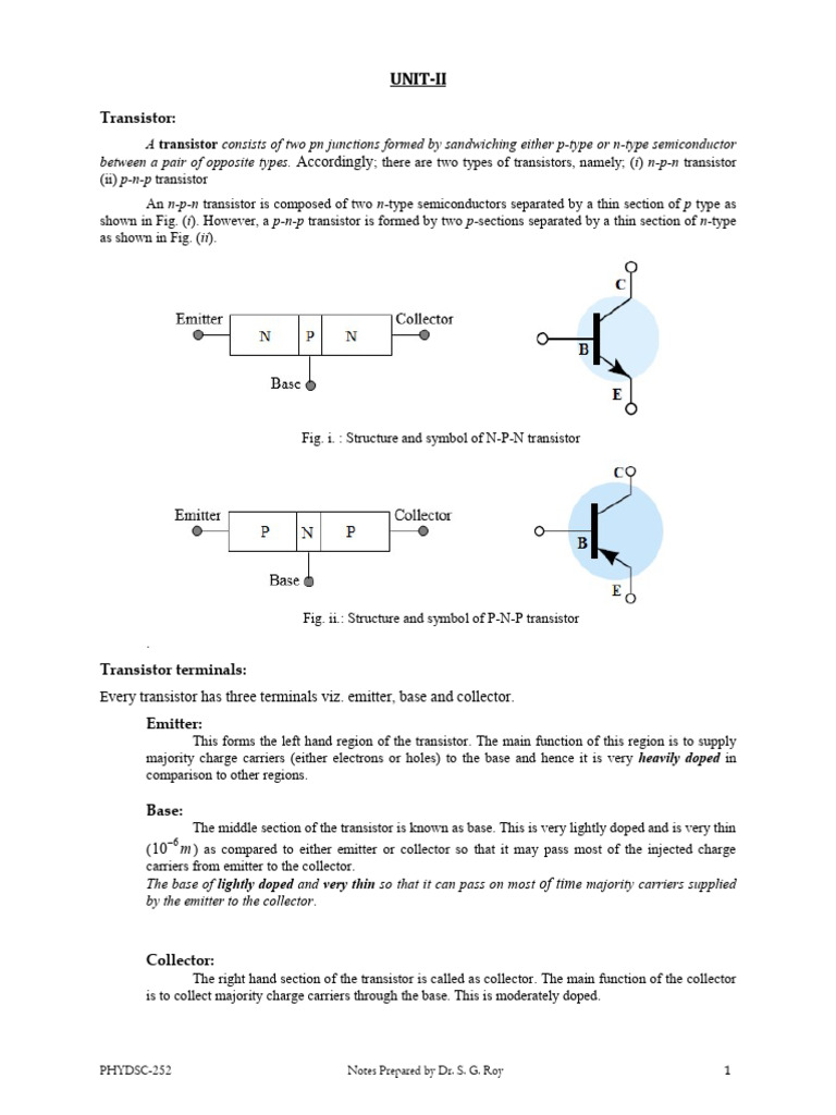 Transistor Basics: NPN & PNP Types | PDF | Bipolar Junction Transistor ...