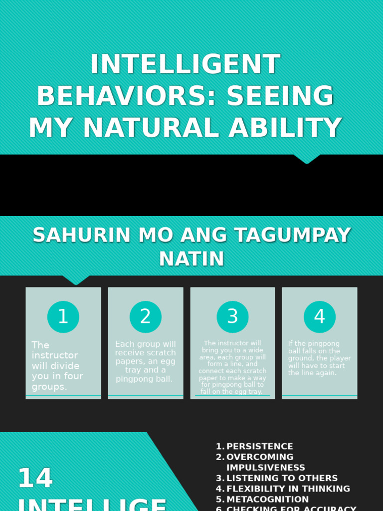 Intelligent Behaviors for Success | PDF | Emotions | Metacognition