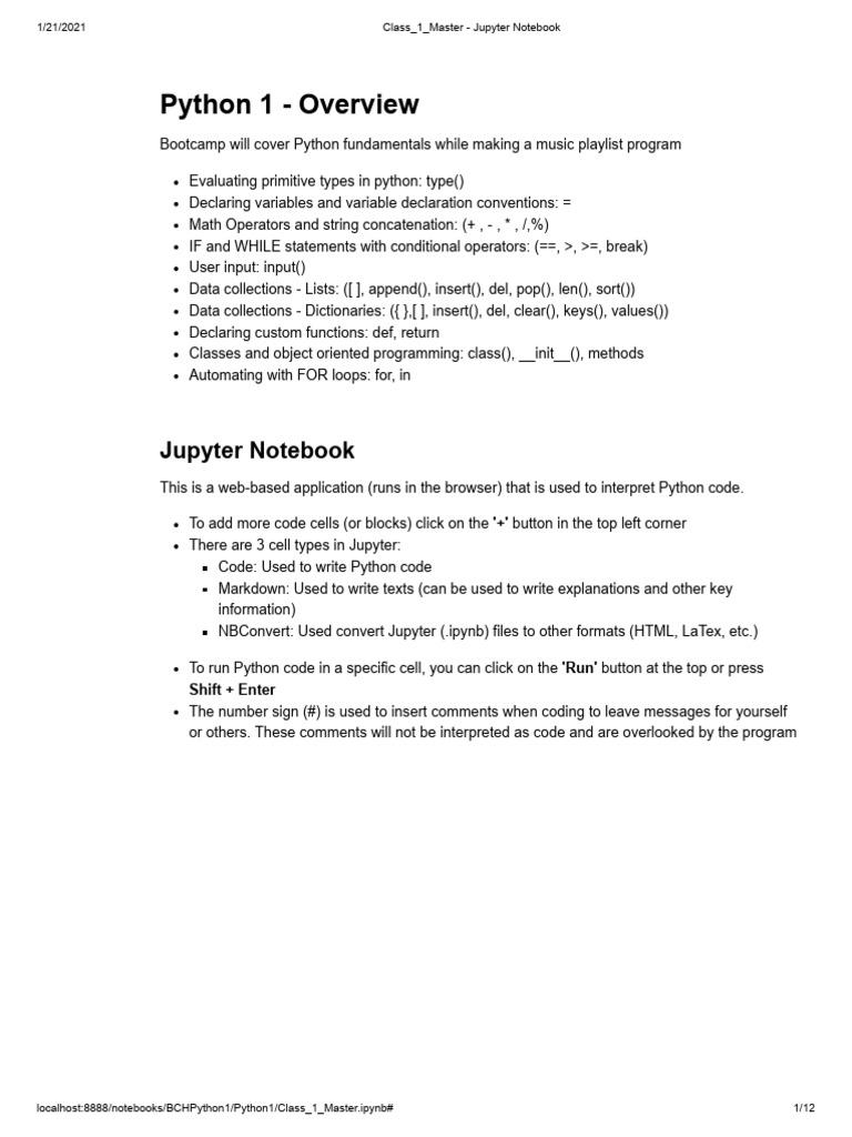 Python Basics for Beginners Guide | PDF | Boolean Data Type | Python ...