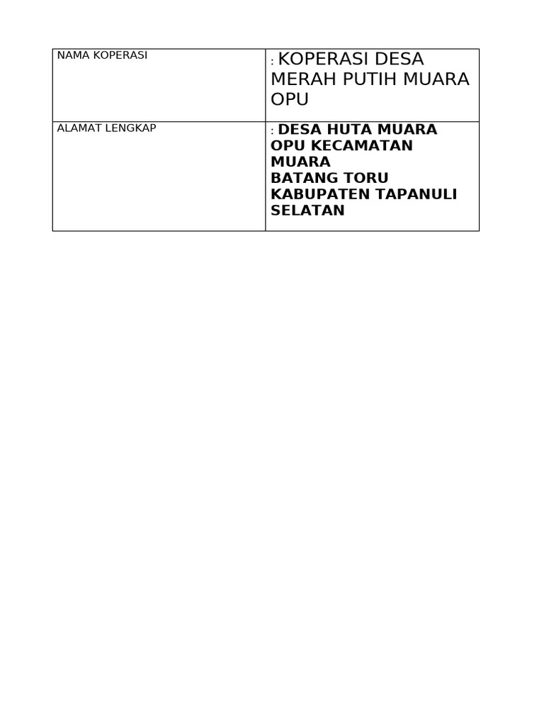 Ba - Pembentukan Kopdes Muara Opu | PDF