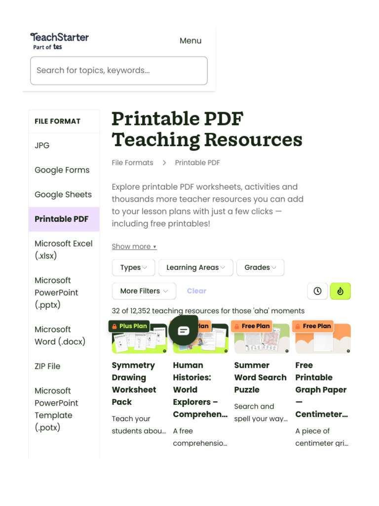 Printable PDF Teaching Resources - Teach Starter | PDF | Grammar | Syntax