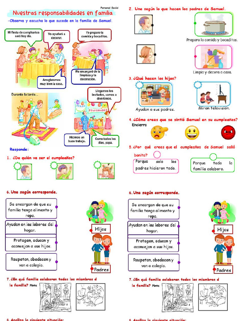 2do - U2 - PS - FICHAS - NUESTRAS RESPONSABILIDADES EN FAMILIA | PDF