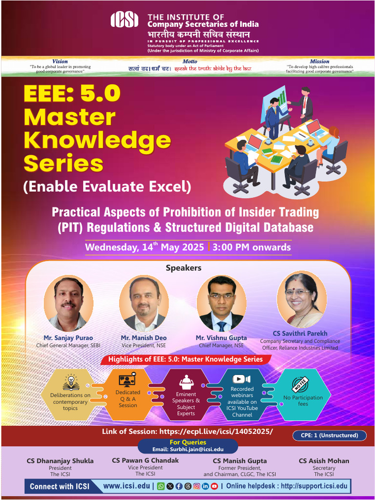 ICSI EEE 5.0 Master Knowledge Series Flyer PDF | PDF