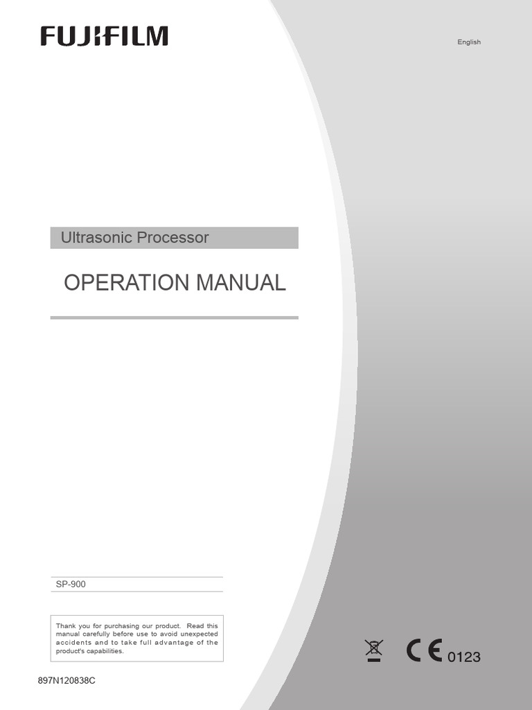 SP-900 Ultrasonic Processor Manual | PDF | Ultrasound | Medical Diagnosis
