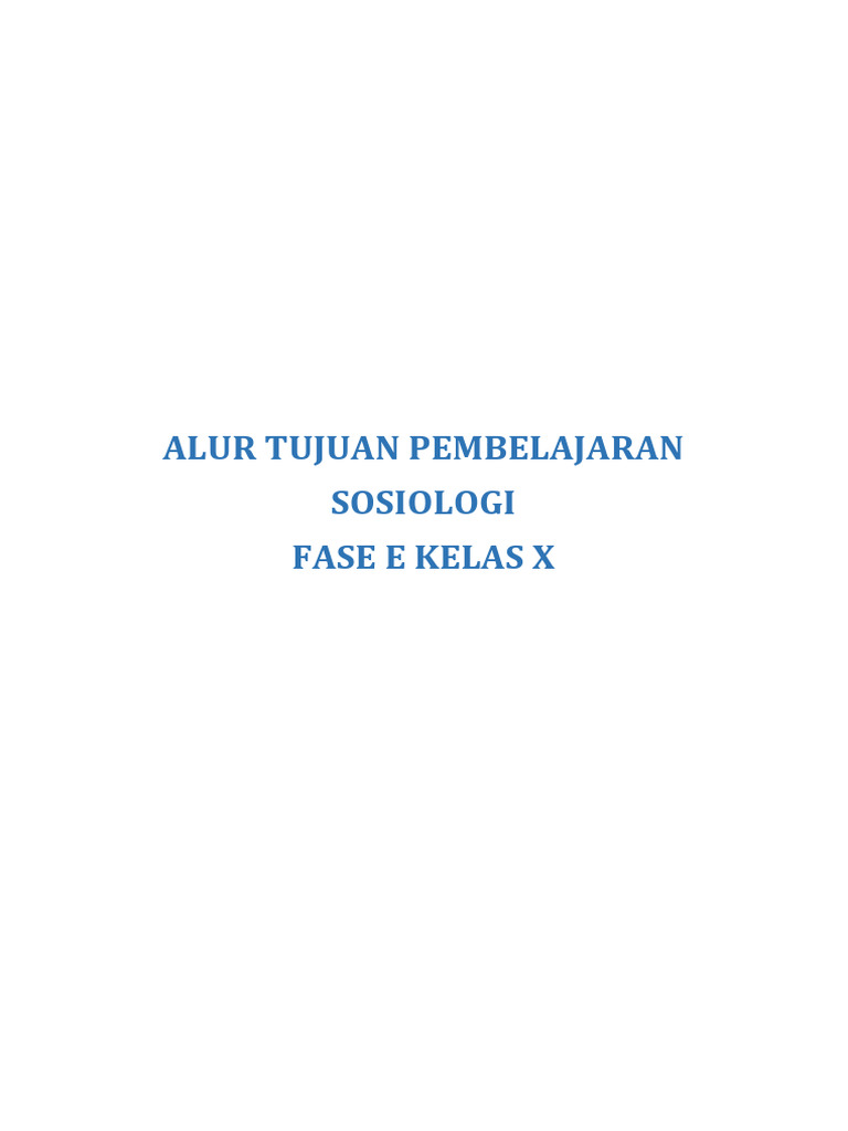 PDF Modul Ajar Sosiologi Fase e | PDF