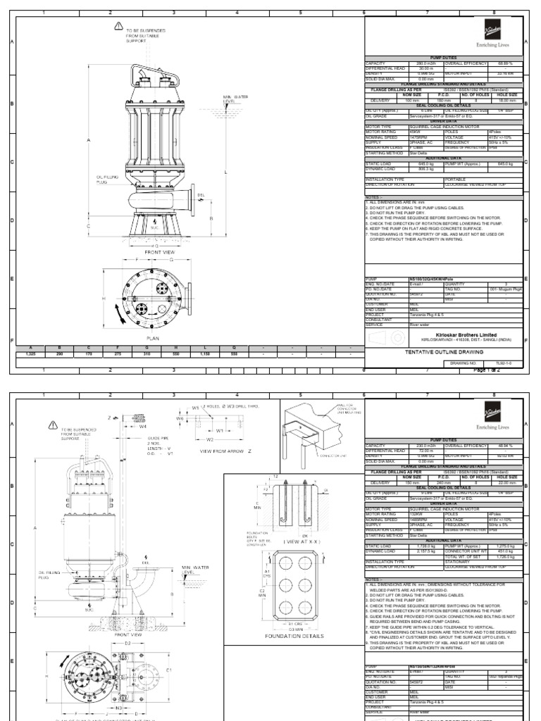 Pump GA For Submersible Pumps | PDF