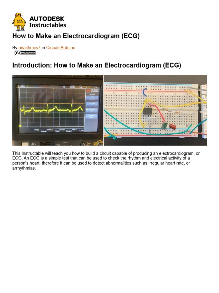 DIY ECG Circuit Construction Guide | PDF | Electrocardiography ...